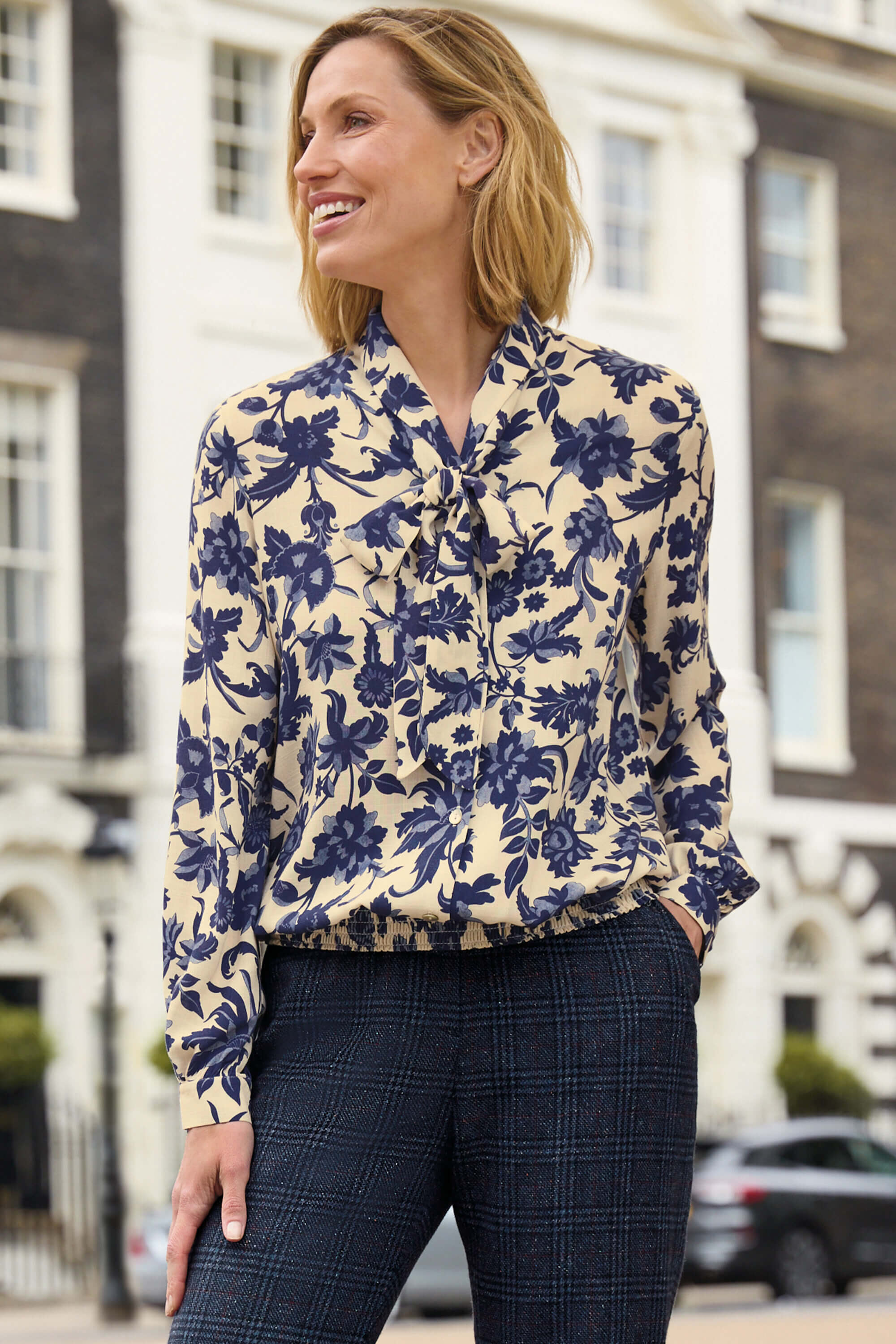 Printed blouson and tie | JQ305 | Not Available | Cotswold Collections
