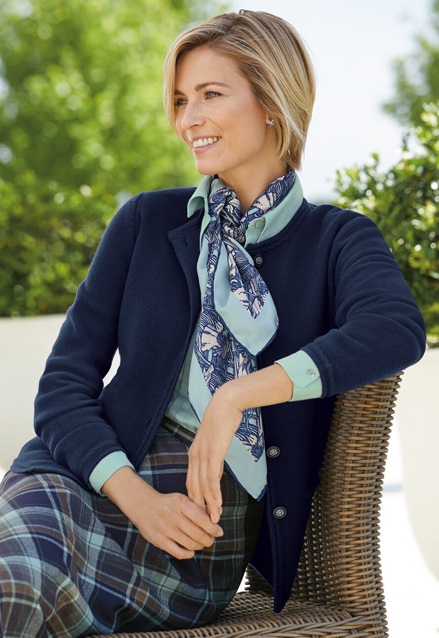 Smart Milano Jacket | Navy | Womens Knitwear