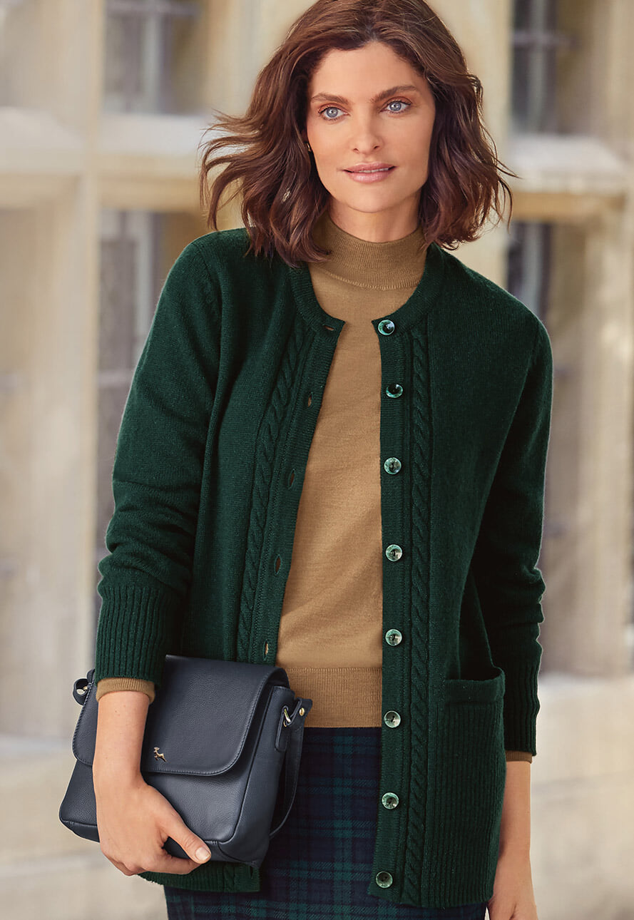 Longline lambswool cardigan | HA120 | Not Available | Cotswold Collections